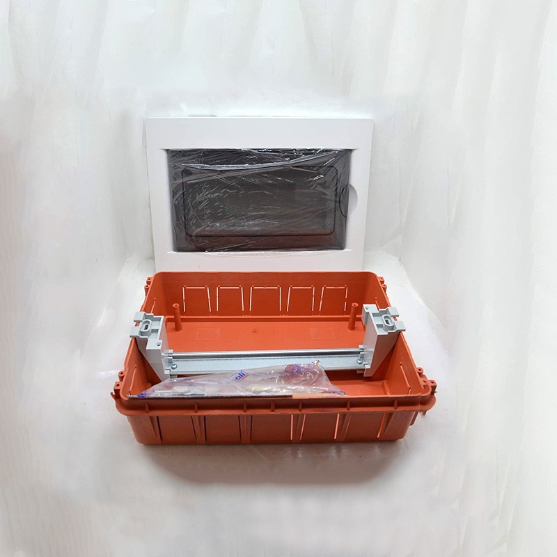 Recessed switchboard IP40 12 modules white with smoked door